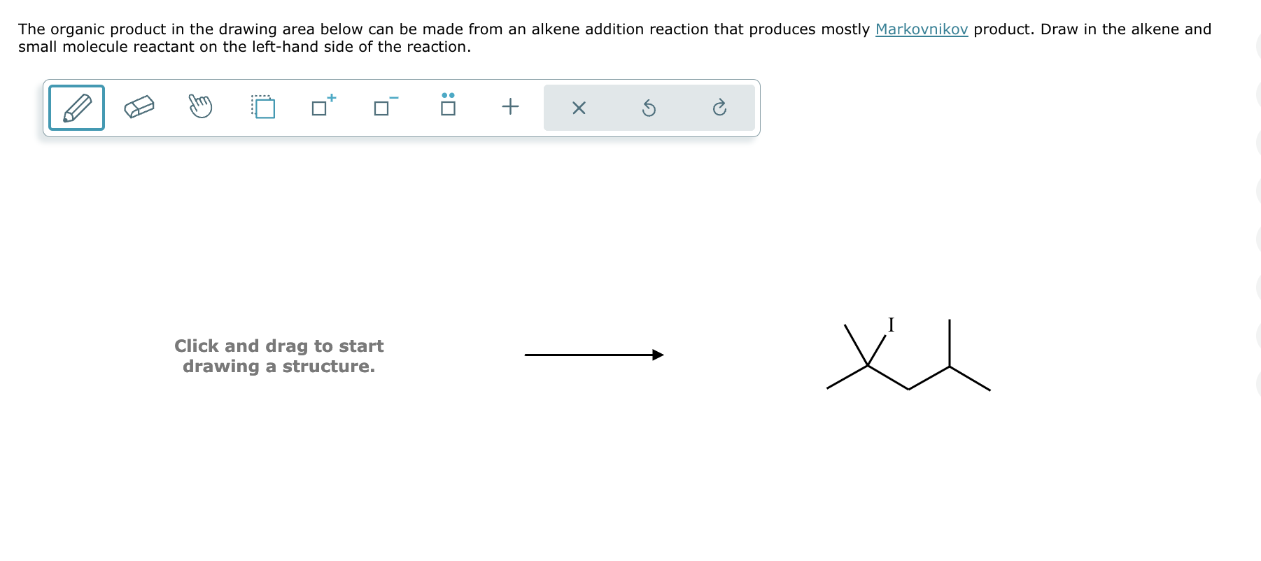 Solved The organic product in the drawing area below can be | Chegg.com