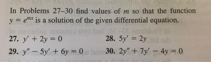 Solved In Problems 27−30 find values of m so that the | Chegg.com