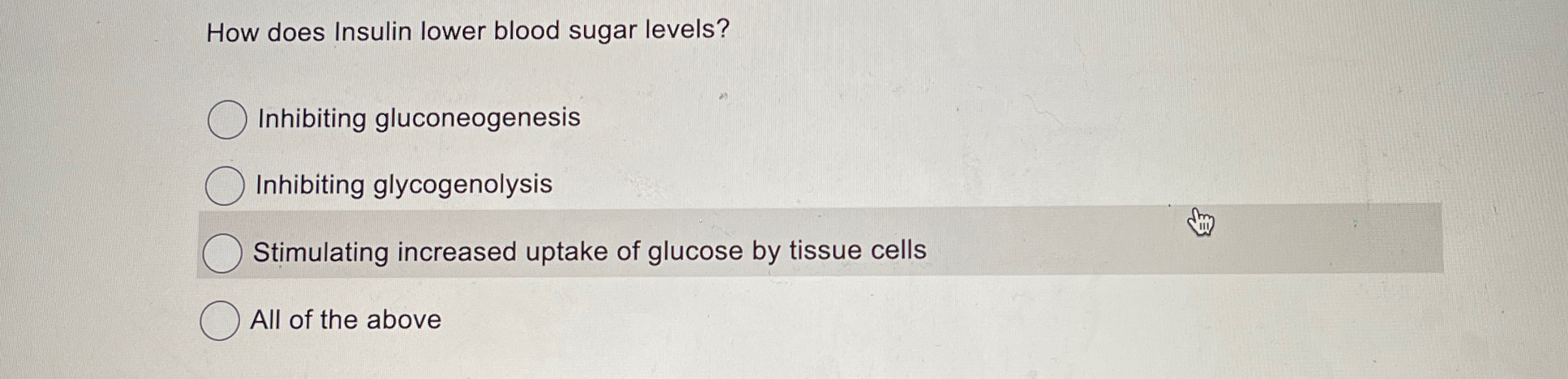 Solved How does Insulin lower blood sugar levels?Inhibiting | Chegg.com
