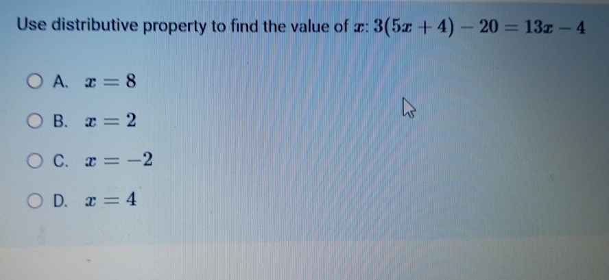 Solved Use distributive property to find the value of | Chegg.com