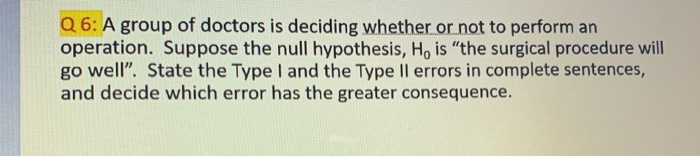 Solved Q6: A group of doctors is deciding whether or not to | Chegg.com