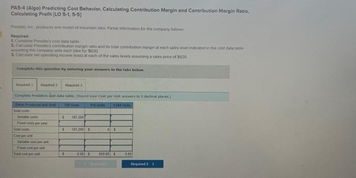 Solved PA5-4 (Algo) Predicting Cost Behavior, Calculating | Chegg.com