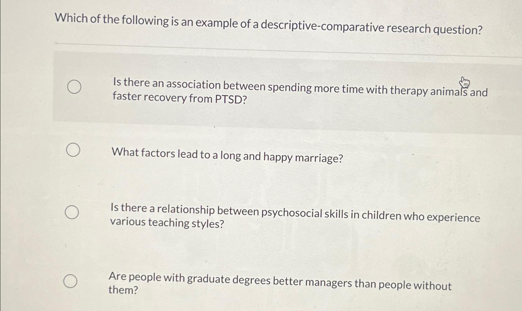 Solved Which of the following is an example of a | Chegg.com