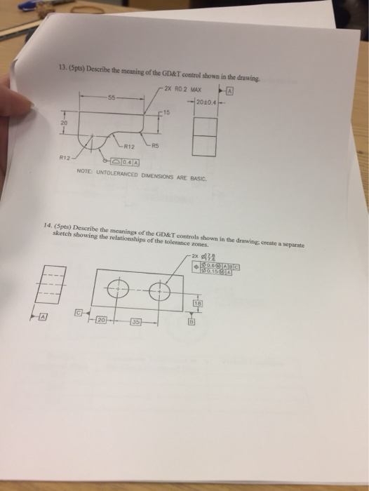 Solved 13. (5pts) Describe the meaning of the GD&T control | Chegg.com
