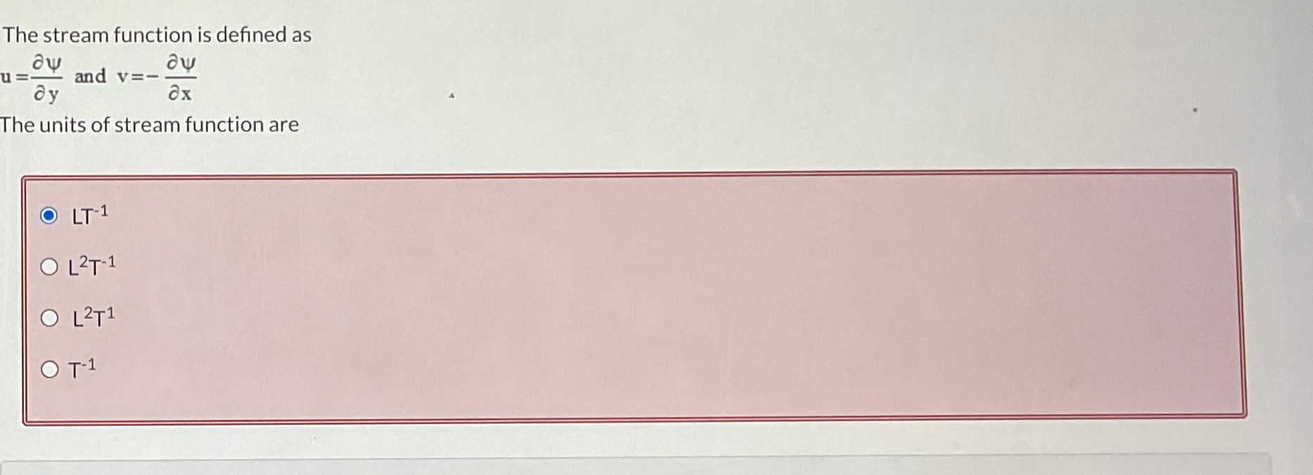 Solved The stream function is defined asu=delψdely ﻿and | Chegg.com