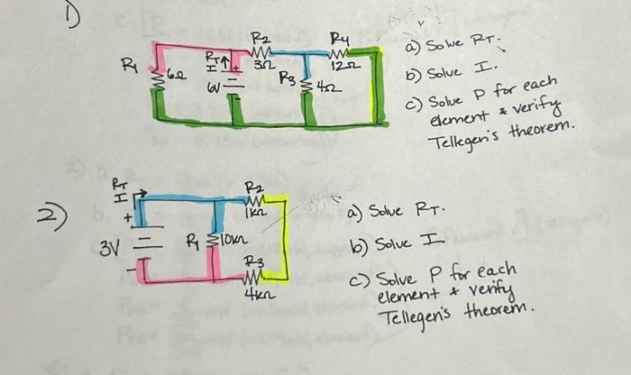 Solved a) Solve RT. b) Solve I. c) Solve P for each element | Chegg.com