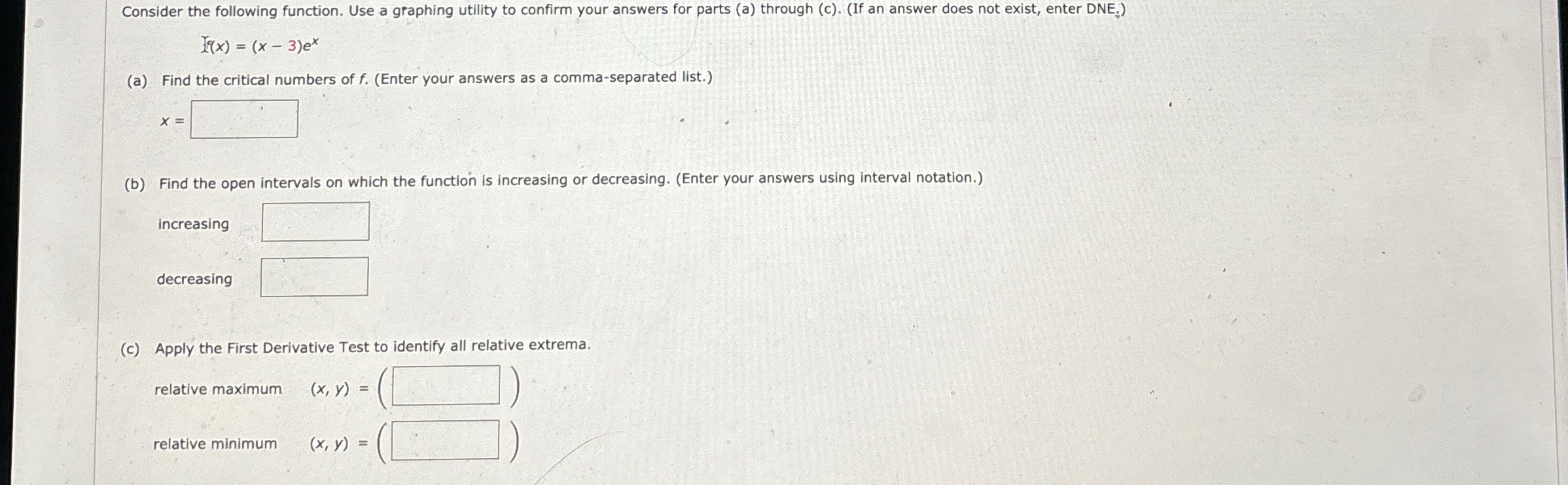 Solved Consider the following function. Use a graphing | Chegg.com