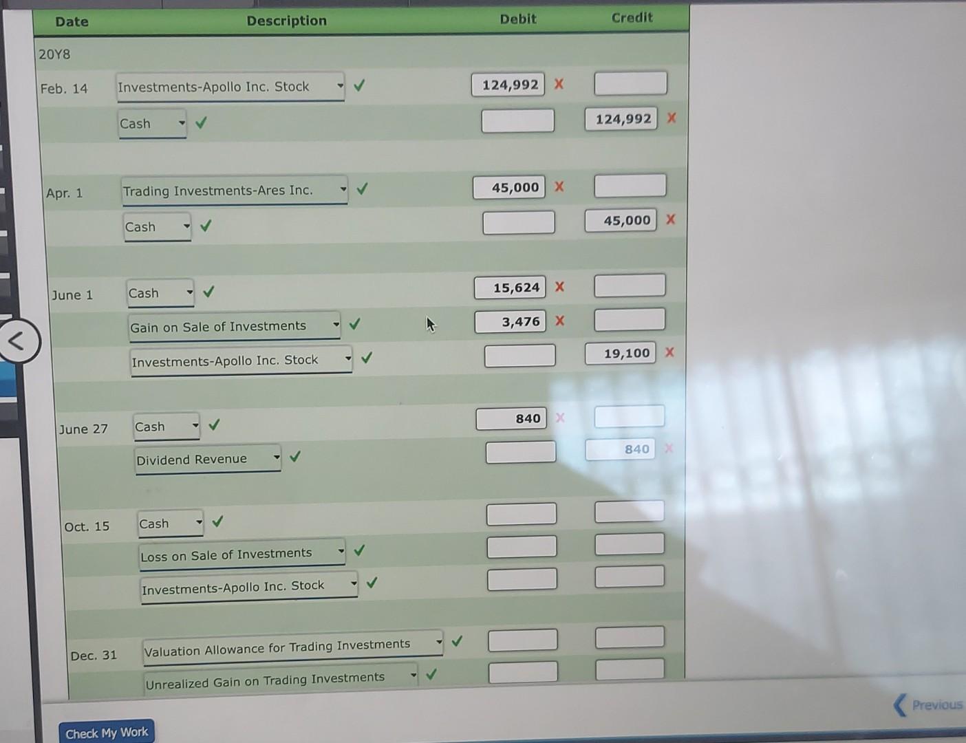 Solved Transactions for common stock and trading investments | Chegg.com