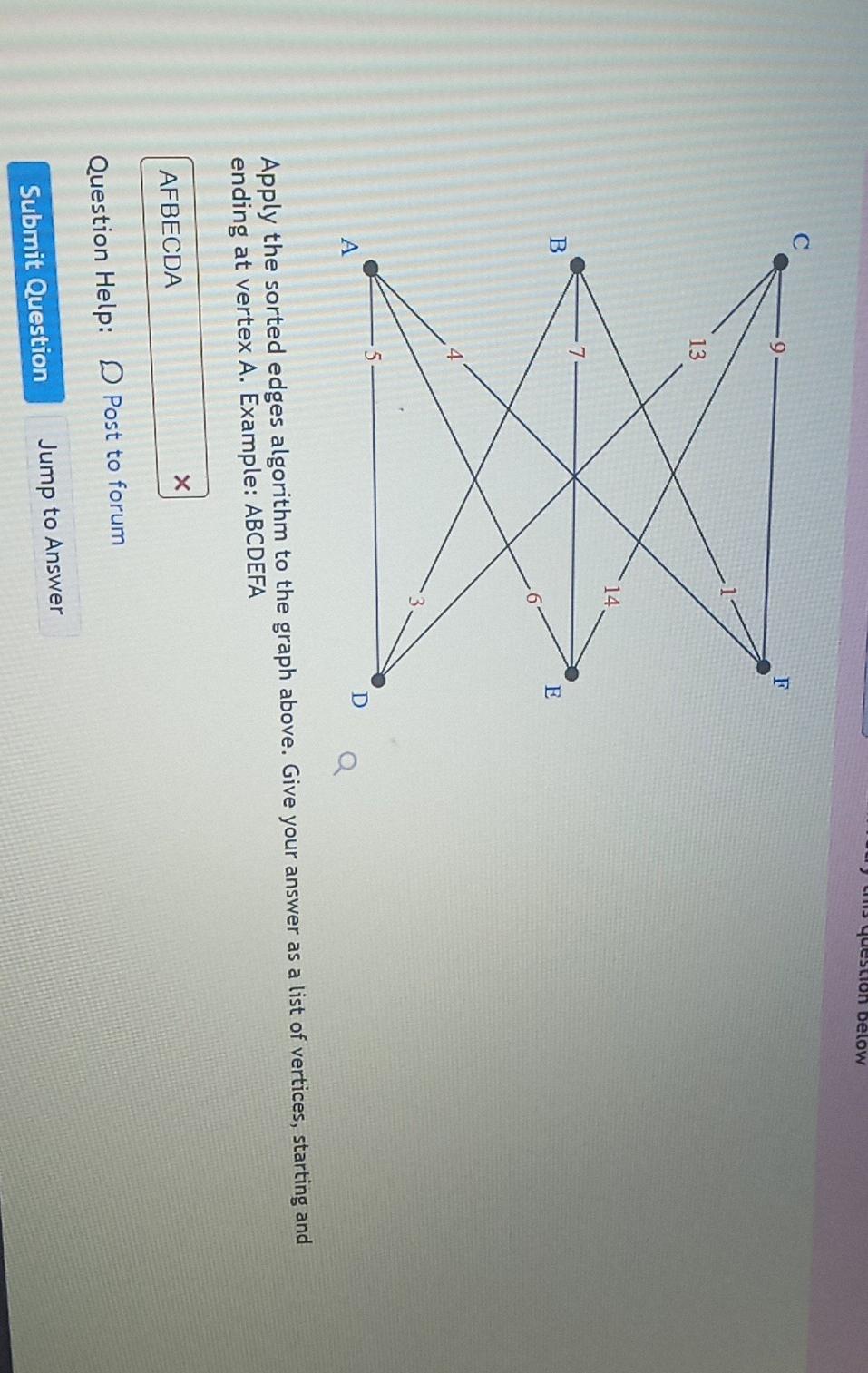 Apply The Sorted Edges Algorithm To The Graph Above 5958