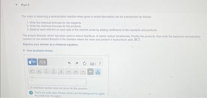 Solved Antacids Are Taken To Counterbalance Excess