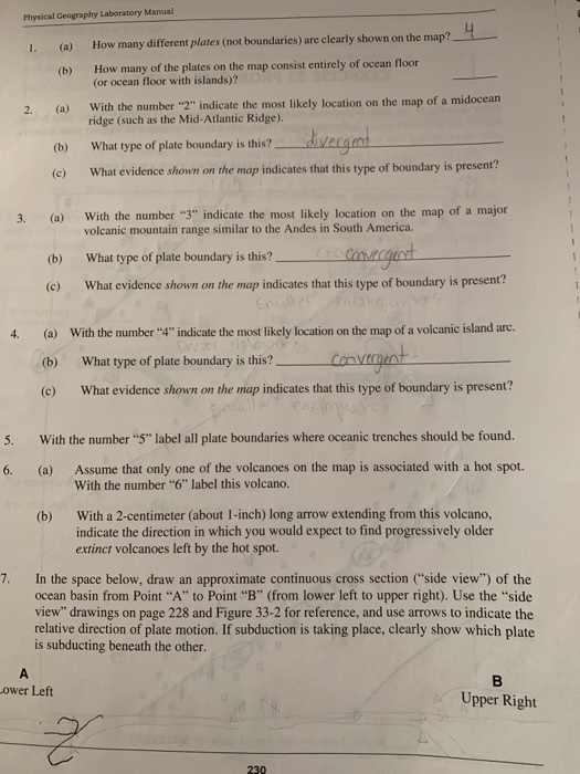 Solved Physical Geography Laboratory Manual 1. (a) (b) How | Chegg.com