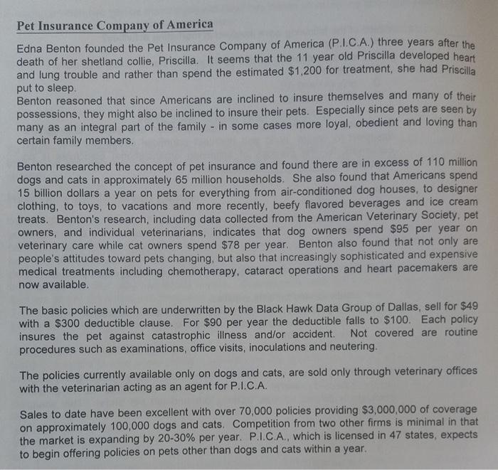 Solved 1) Define PICA as a product 2) Securities3) explain | Chegg.com