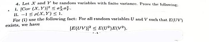 Solved A. Let X and Y be random variables with finlte | Chegg.com