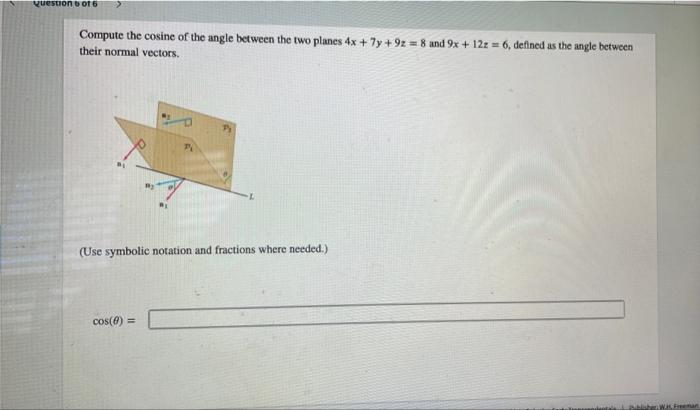 Solved Compute the cosine of the angle between the two | Chegg.com