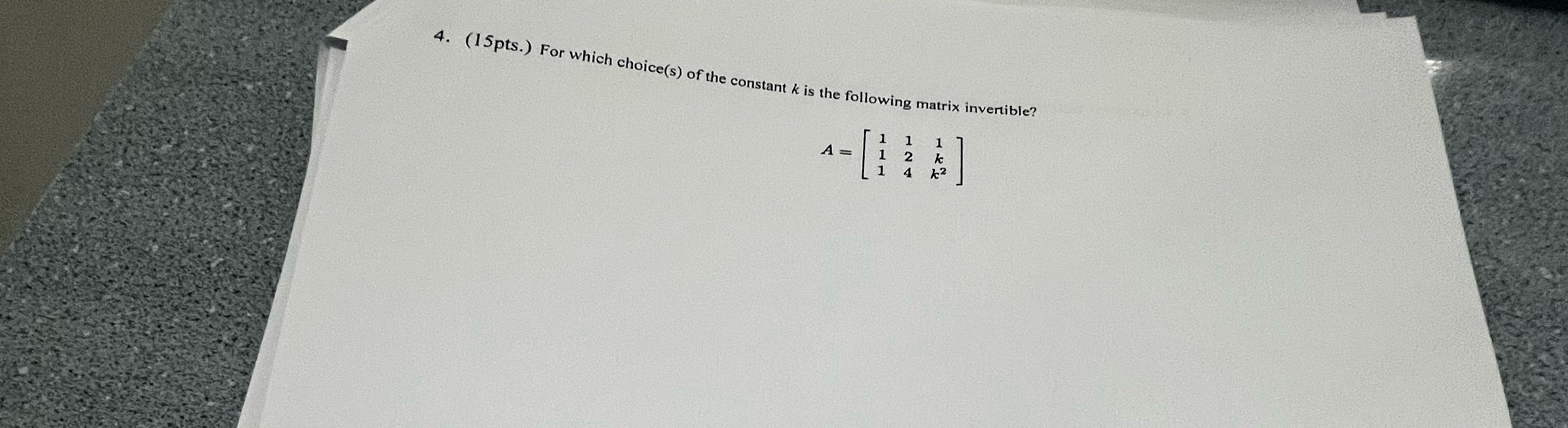 Solved (15pts.) ﻿For which choice(s) ﻿of the constant k ﻿is | Chegg.com
