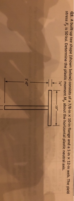 Solved Q1. A built-up tee shape (shown below) consists of a | Chegg.com