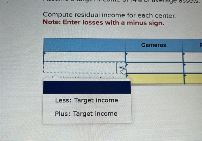 Solved Compute residual income for each center. Note: Enter | Chegg.com