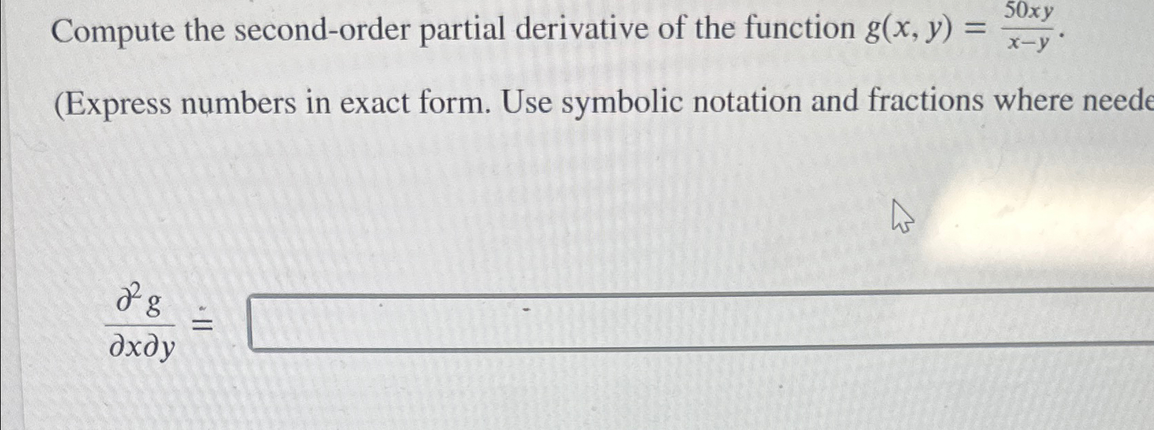 Solved Compute the second-order partial derivative of the | Chegg.com