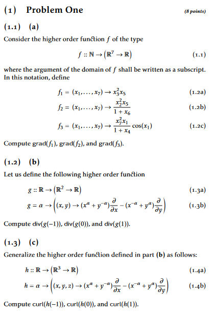 Solved (1) ﻿Problem One(1.1) (a)Consider the higher order | Chegg.com