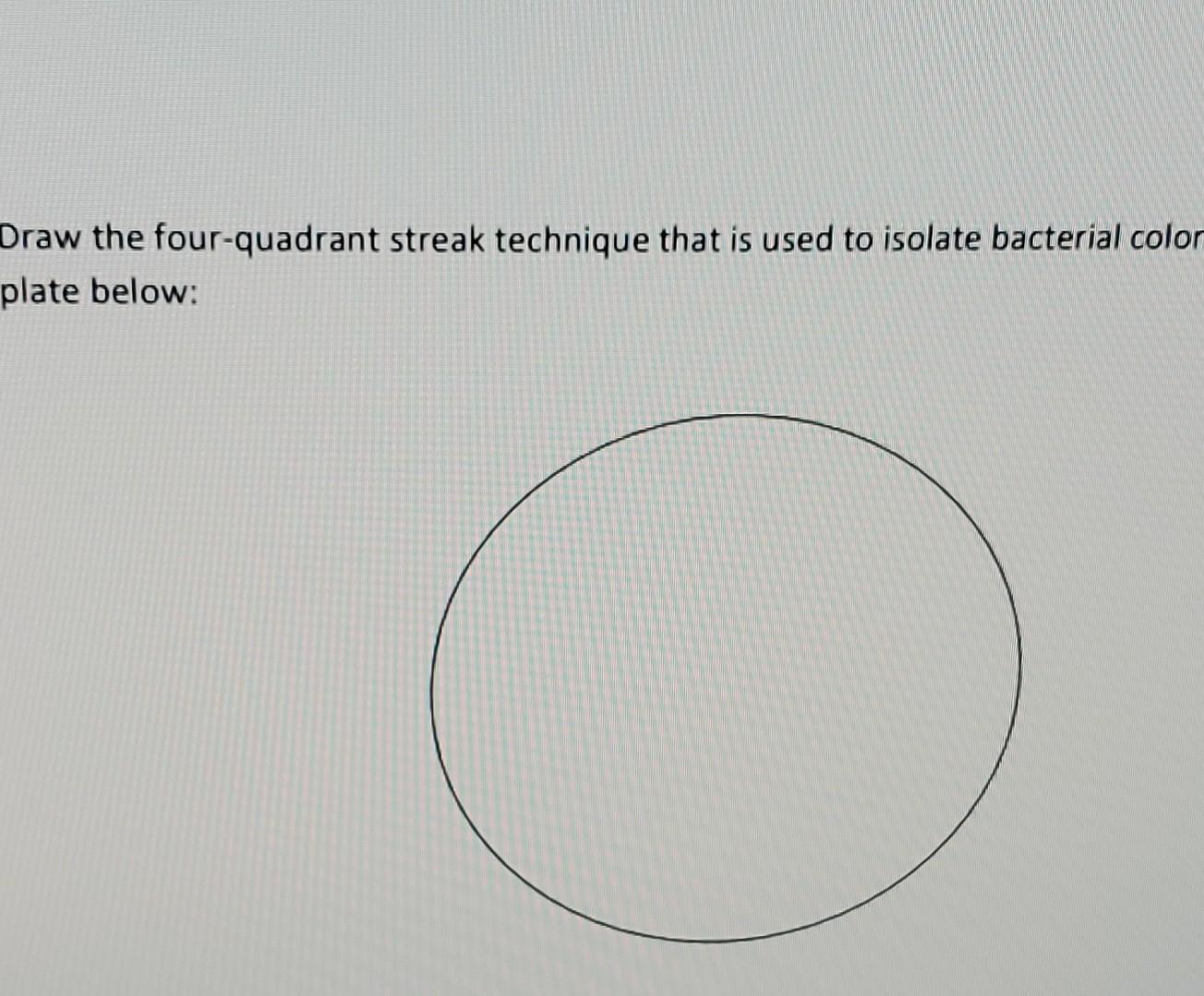 Solved Draw the four-quadrant streak technique that is used | Chegg.com