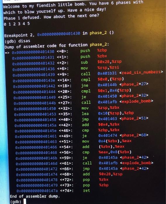 Solved Binary Bomb Lab Phase 2: The answer is a six digit | Chegg.com