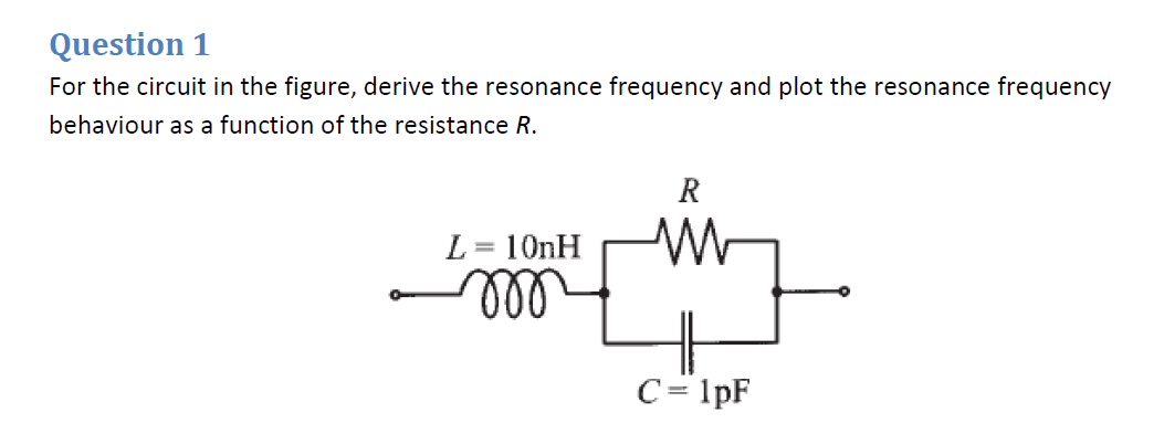 Solved Question 1For the circuit in the figure, derive the | Chegg.com