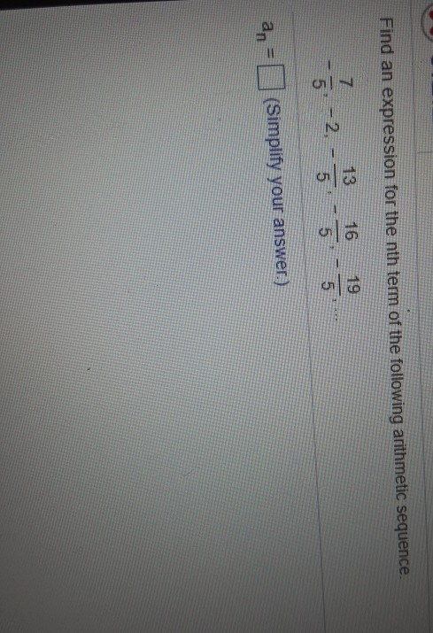 Solved Find an expression for the nth term of the following | Chegg.com