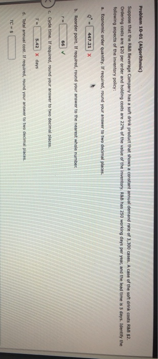 Solved Problem 10-01 (Algorithmic) Suppose that the R&B | Chegg.com