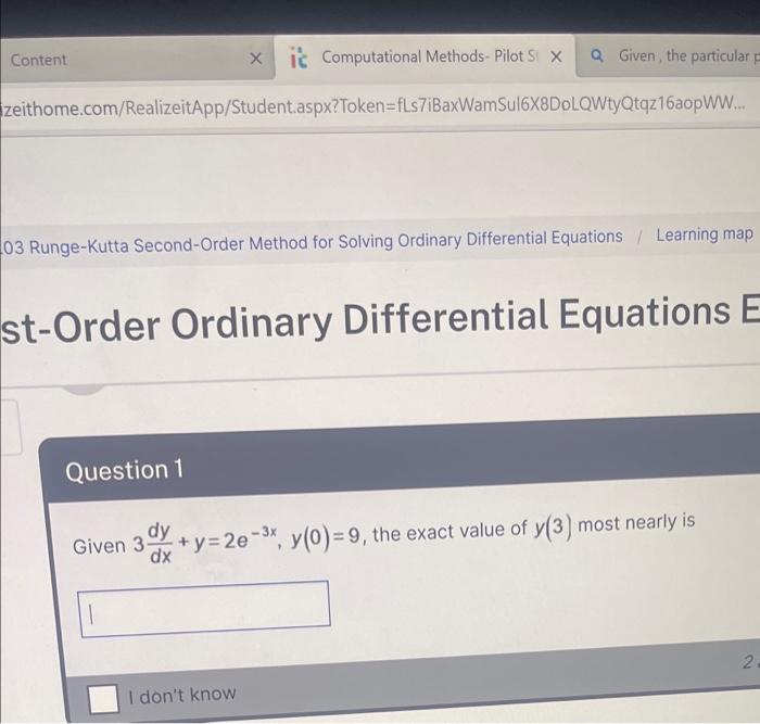 Solved Given 3dxdy+y=2e−3x,y(0)=9, the exact value of y(3) | Chegg.com Solved Given 3dxdy+y=2e−3x,y(0)=9, the exact value of y(3) | Chegg.com