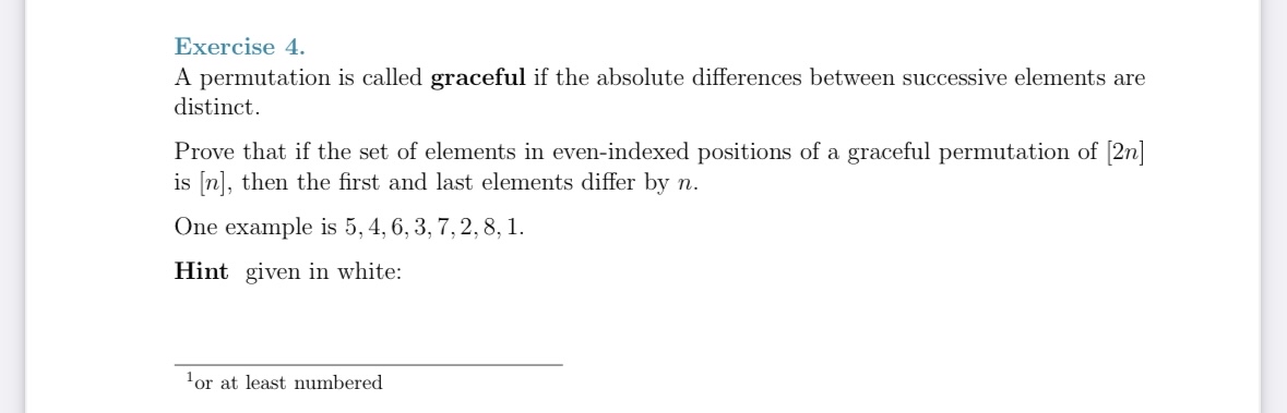 Solved Exercise 4.A permutation is called graceful if the | Chegg.com