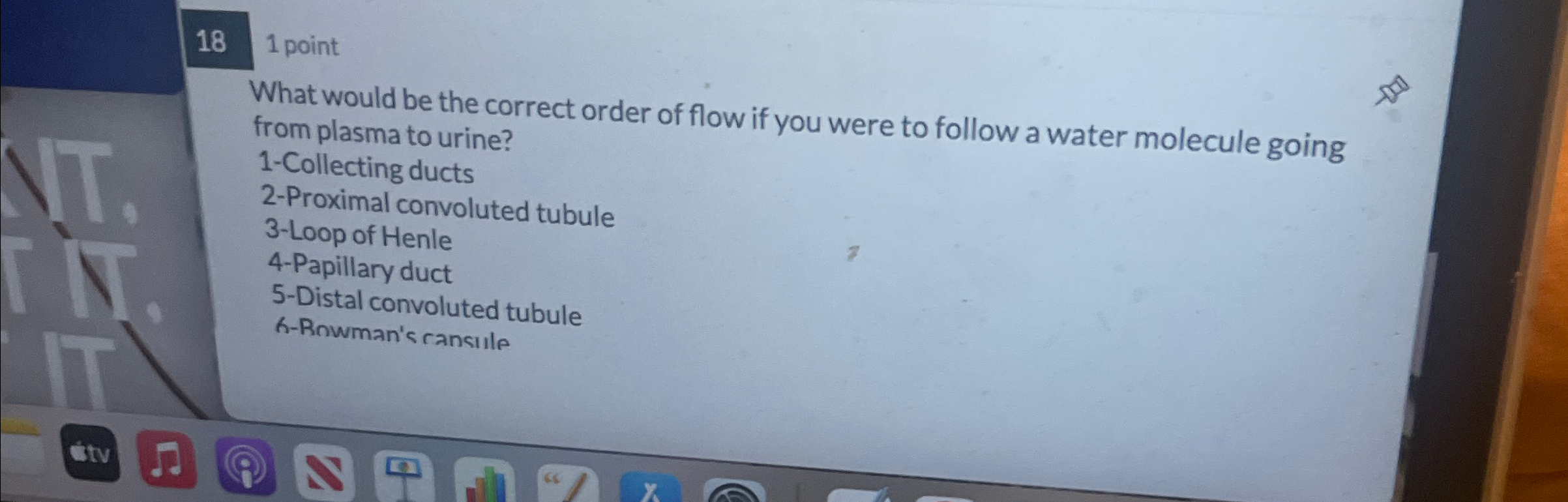 Solved 181 ﻿pointWhat would be the correct order of flow if | Chegg.com