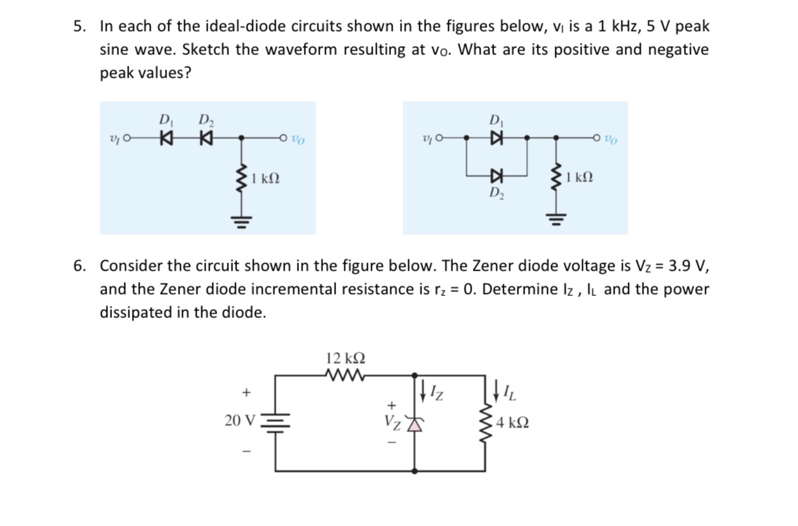 Solved In each of the ideal-diode circuits shown in the | Chegg.com