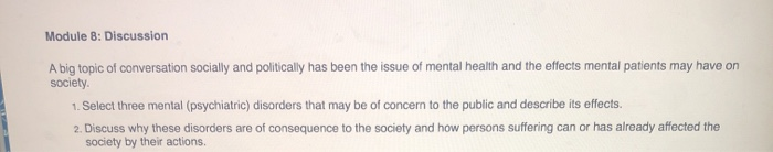 Solved Module 8: Discussion A big topic of conversation | Chegg.com