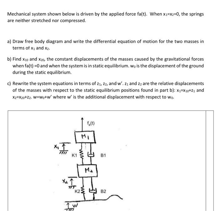 Solved Mechanical system shown below is driven by the | Chegg.com