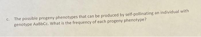 Solved C. The possible progeny phenotypes that can be | Chegg.com
