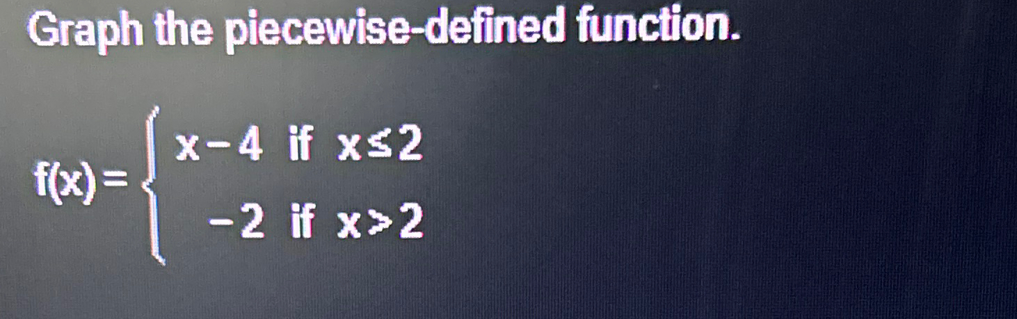 Solved Graph the piecewise-defined | Chegg.com
