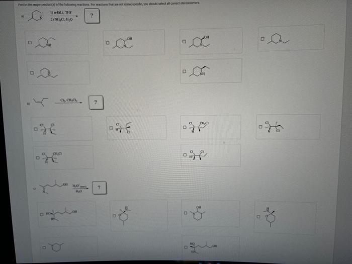Solved predict the major product(s) of the following | Chegg.com