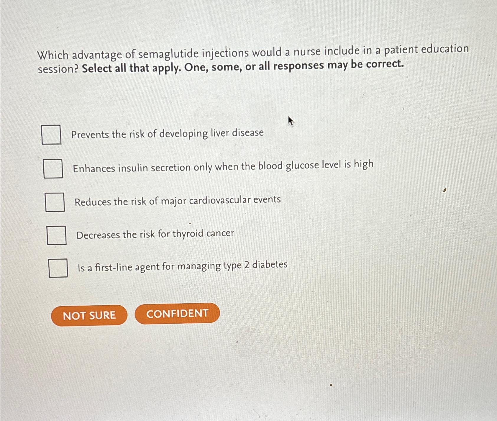 Solved Which advantage of semaglutide injections would a | Chegg.com