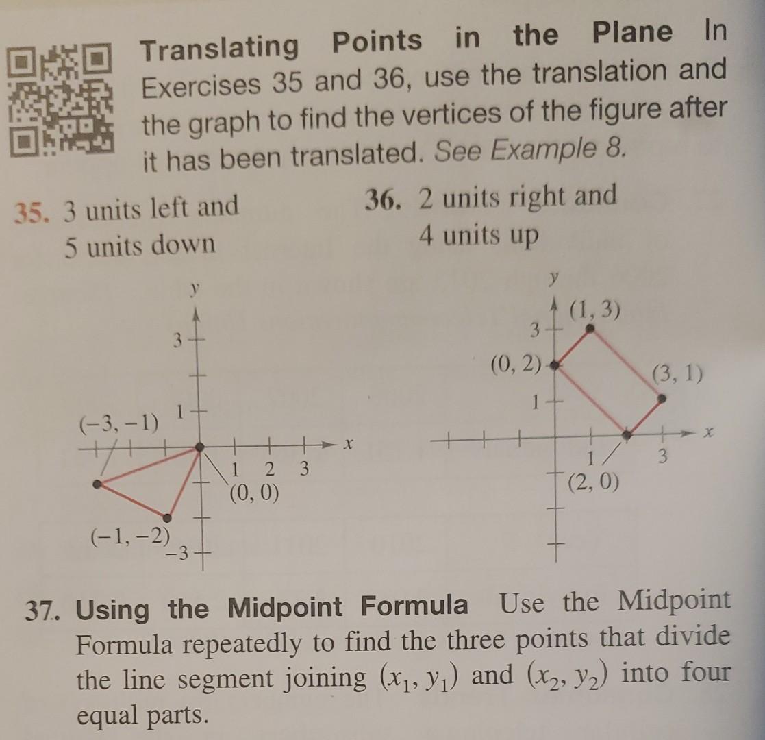 Solved SO Translating Translating Points in Points in the | Chegg.com