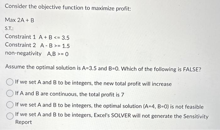 Solved Which of the following is a formulation of a | Chegg.com