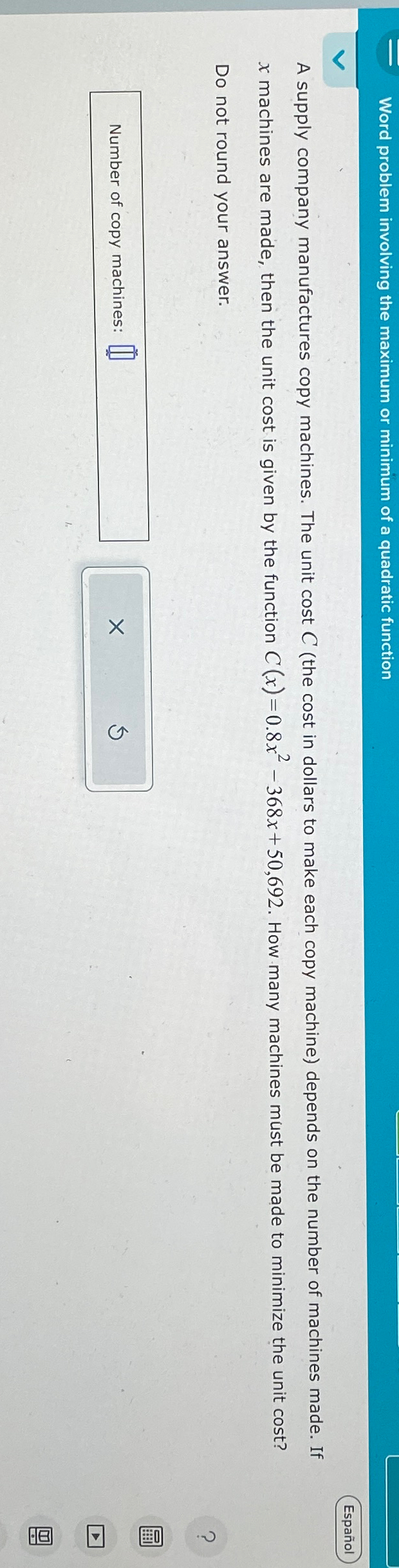 Solved Word problem involving the maximum or minimum of a | Chegg.com