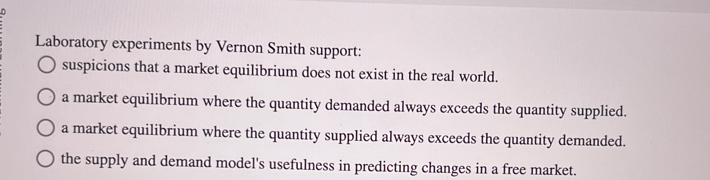 Solved Laboratory experiments by Vernon Smith | Chegg.com