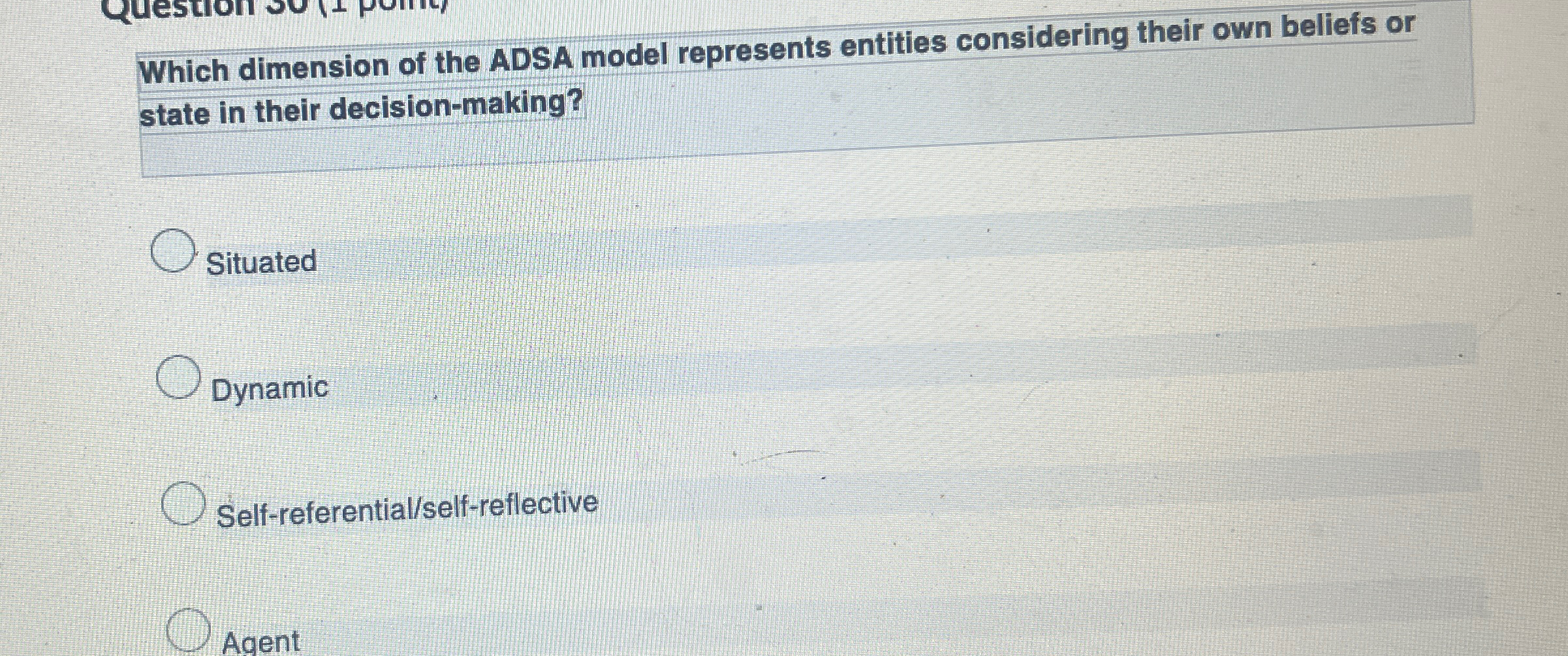 Solved Which dimension of the ADSA model represents entities | Chegg.com