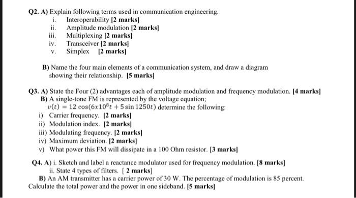 Solved V. Q2. A) Explain following terms used in | Chegg.com