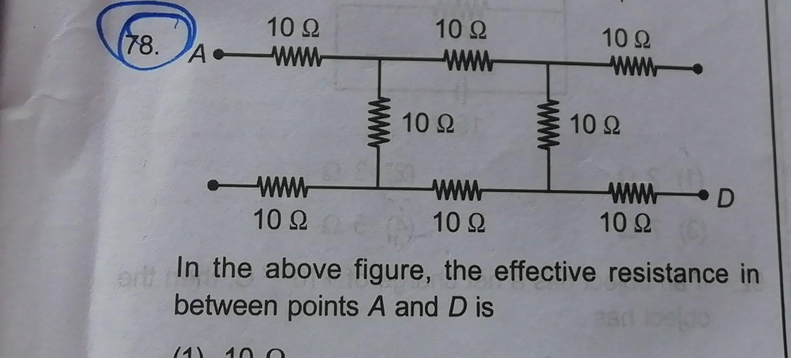 Solved In the above figure, the effective resistance in | Chegg.com