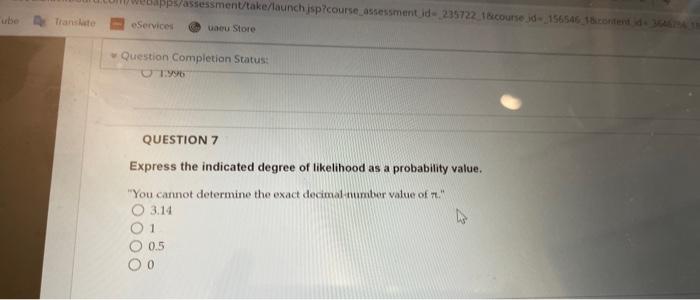 Solved Express the indicated degree of likelihood as a | Chegg.com