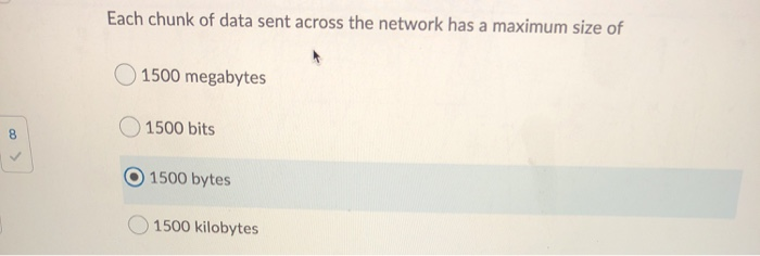 Solved Each chunk of data sent across the network has a | Chegg.com