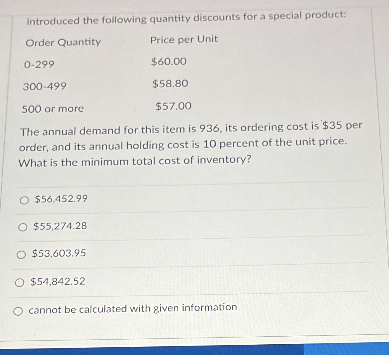 Solved introduced the following quantity discounts for a | Chegg.com