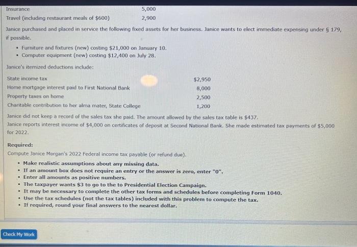 Solved Janice purchased and placed in service the following | Chegg.com