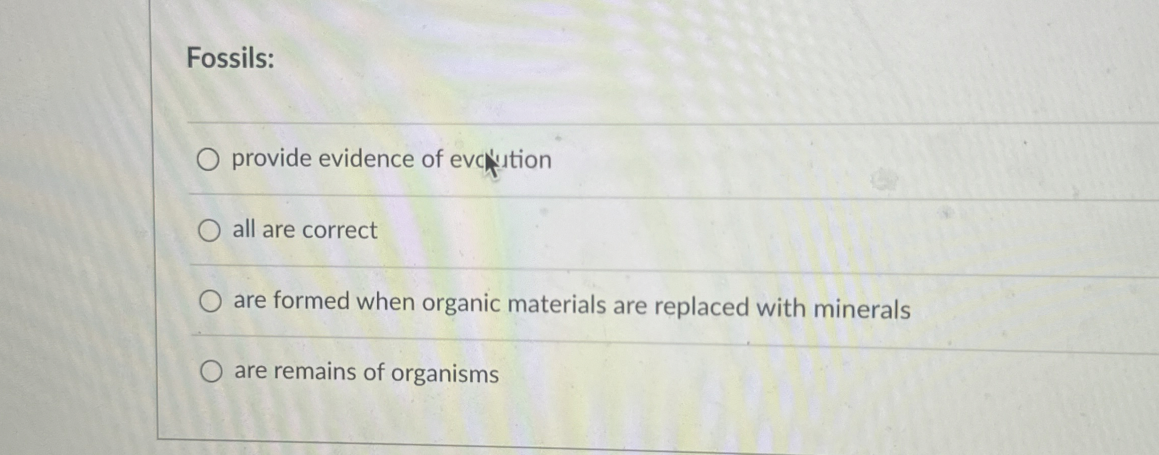 Solved Fossils:provide evidence of evcuutionall are | Chegg.com